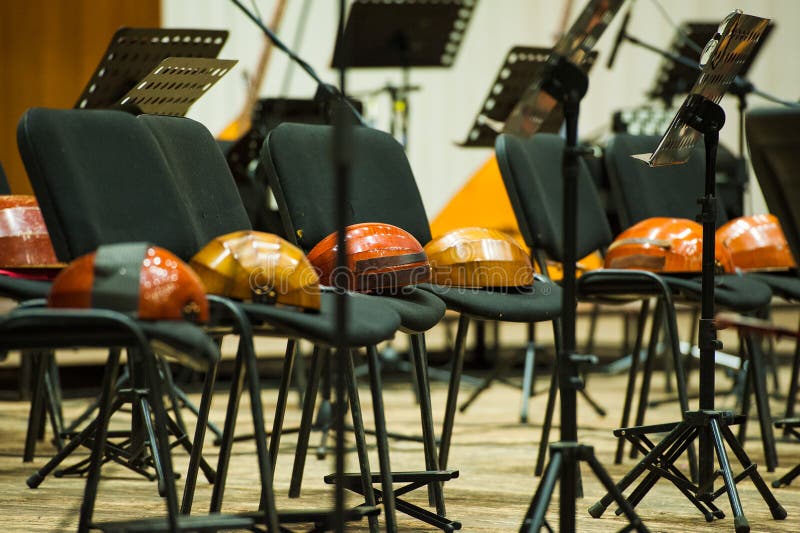 The Stage is Ready for the Orchestra Stock Image - Image of people ...