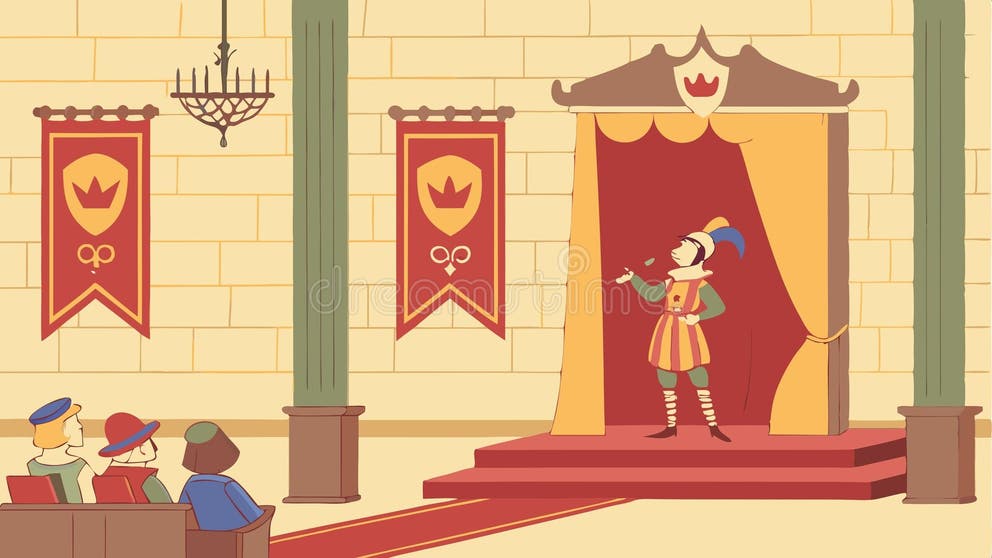 Stage with Red Carpet and Curtains, Performance and Event Scene Vector ...