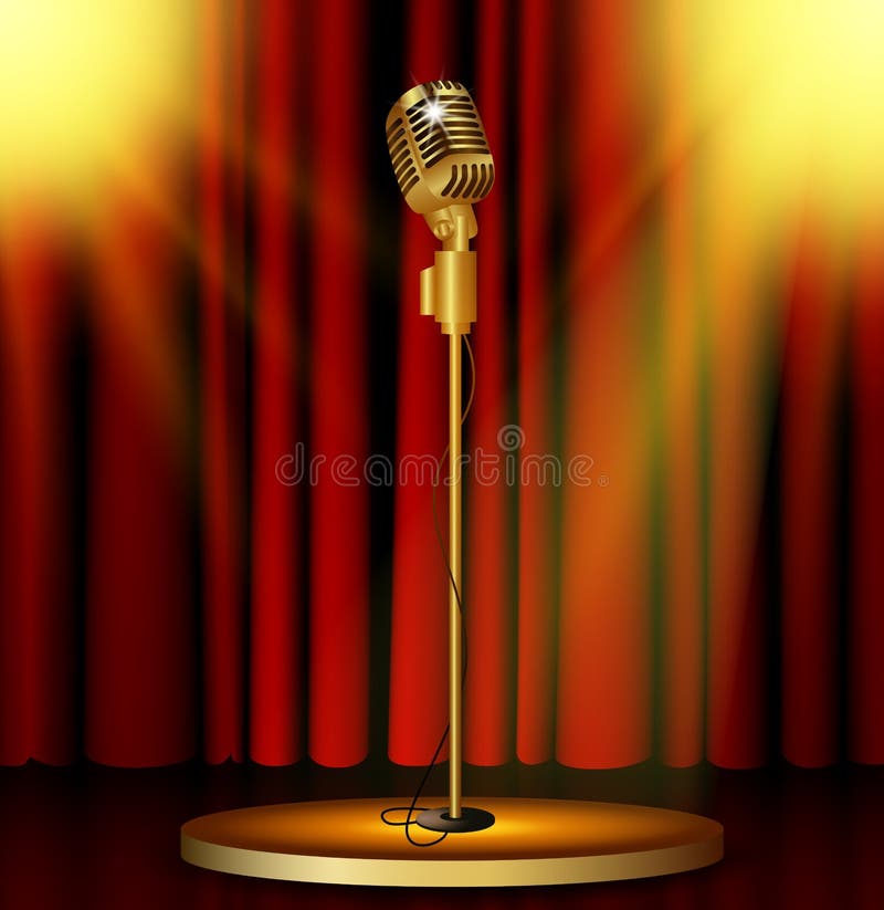 Microphone spotlight stock illustration. Illustration of event - 14777909