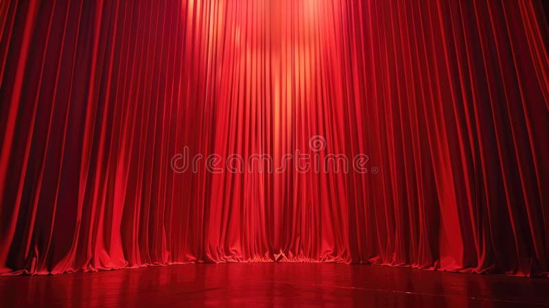 A Stage with Red Curtains and a Spotlight. Perfect for Theater or ...