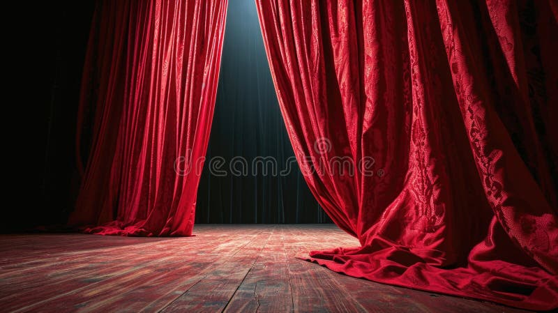 Stage Red Curtains Spotlight Perfect Theater Performances Presentations ...