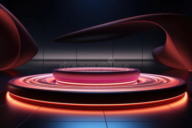 A Stage with a Red Light in the Middle of it Stock Illustration ...