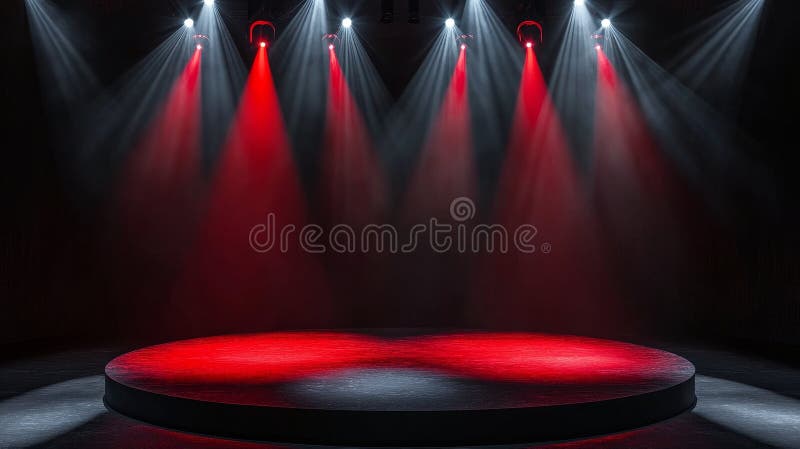 A Stage with Red Lights Illuminating the Platform Symbolizing ...