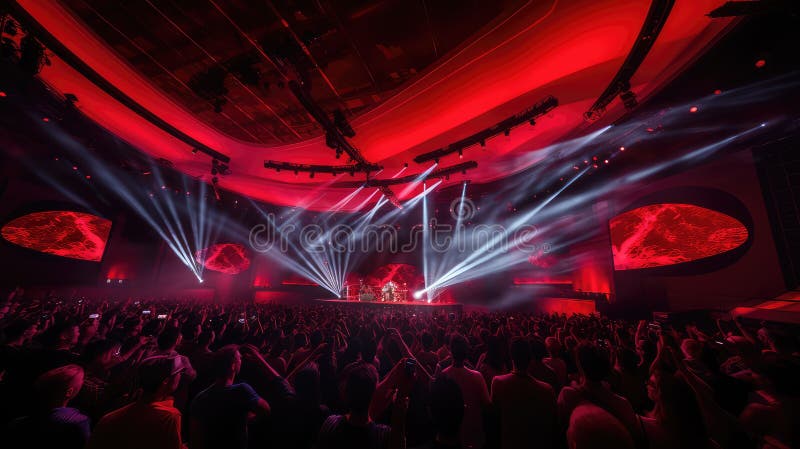 Stage red music stock illustration. Illustration of event - 327677582