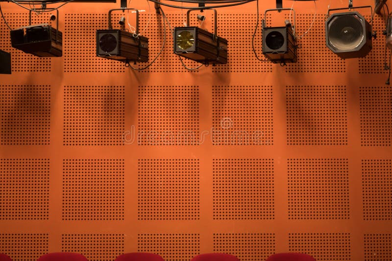 Stage Reflectors in a Theatre Stock Image - Image of equipment ...