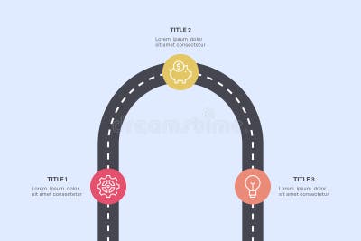 3 Stage Roadmap Infographic, Simplified Progress Visualization Stock ...