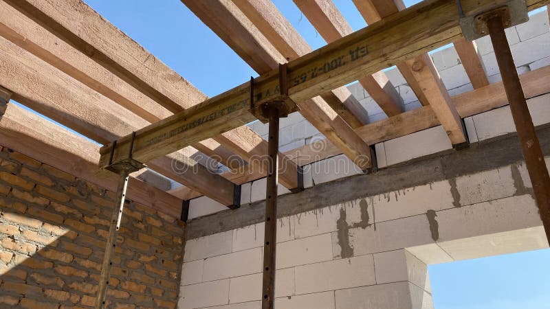 Stage of Roof Overlap with a Rafter System, New Building Stock Image ...