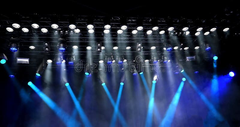 Stage Sceiling Spotlights Lighting the Stage during the Show Stock ...