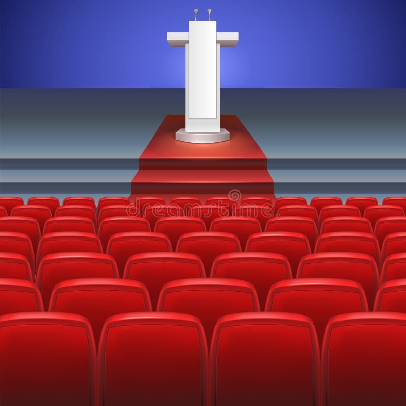 Stage with, seats stock vector. Illustration of interior - 60958556