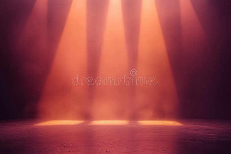 Empty Stage with Pink Curtains and Warm Lighting. AI Generative Stock ...