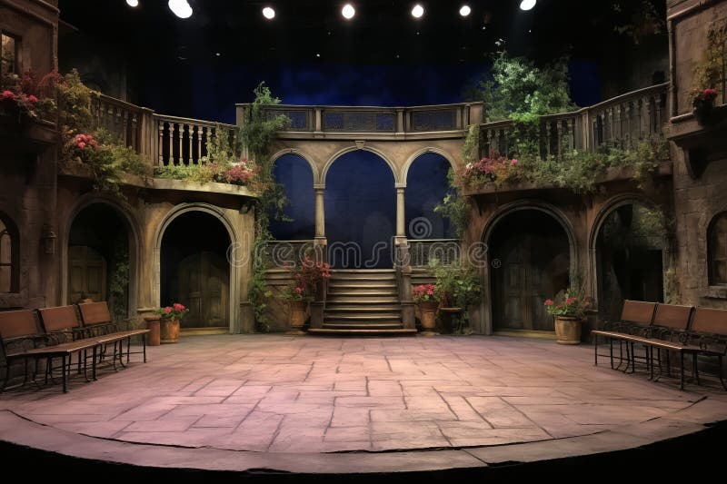 A Stage Set for a Timeless Shakespearean Play Stock Illustration ...