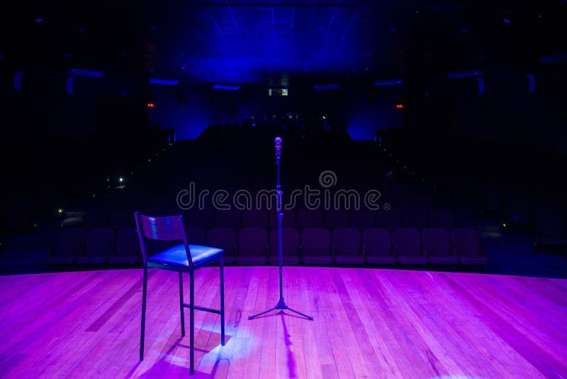 The Chair and the Microphone on the Stage are Set Up Stock Photo ...