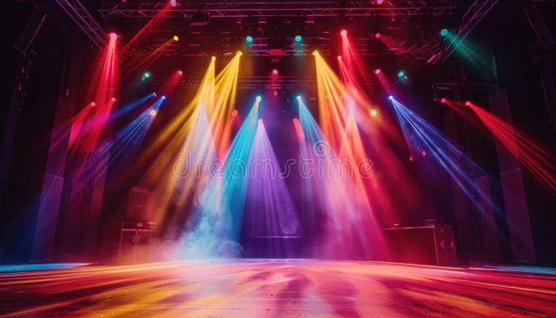 The Stage is Set with Various Colorful Lights To Enhance the ...