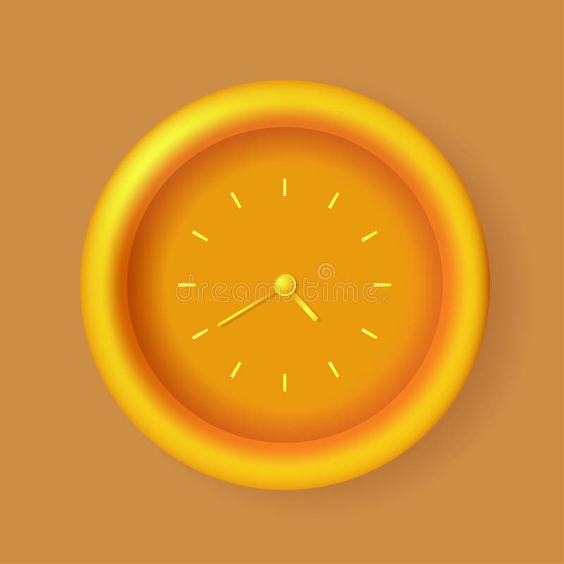 Golden Round Clock with Golden Time Arrows Stock Vector - Illustration ...