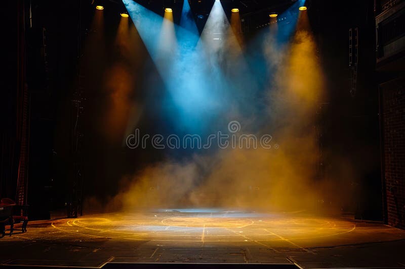 A Stage with Smoke and Lights Stock Image - Image of dark, light: 316858035
