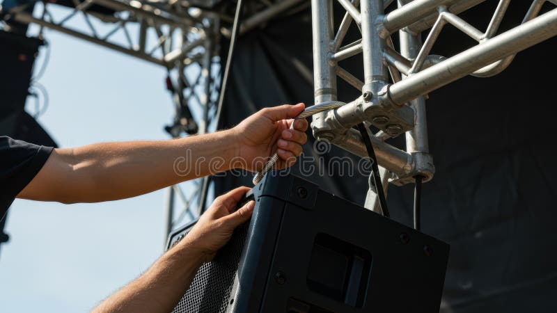 Stage Sound System Setup stock illustration. Illustration of festival ...