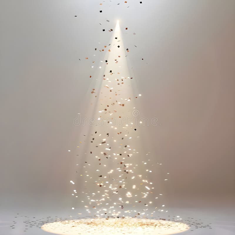 Stage Spot Light with Falling Confetti- Ai Generated Stock Illustration ...