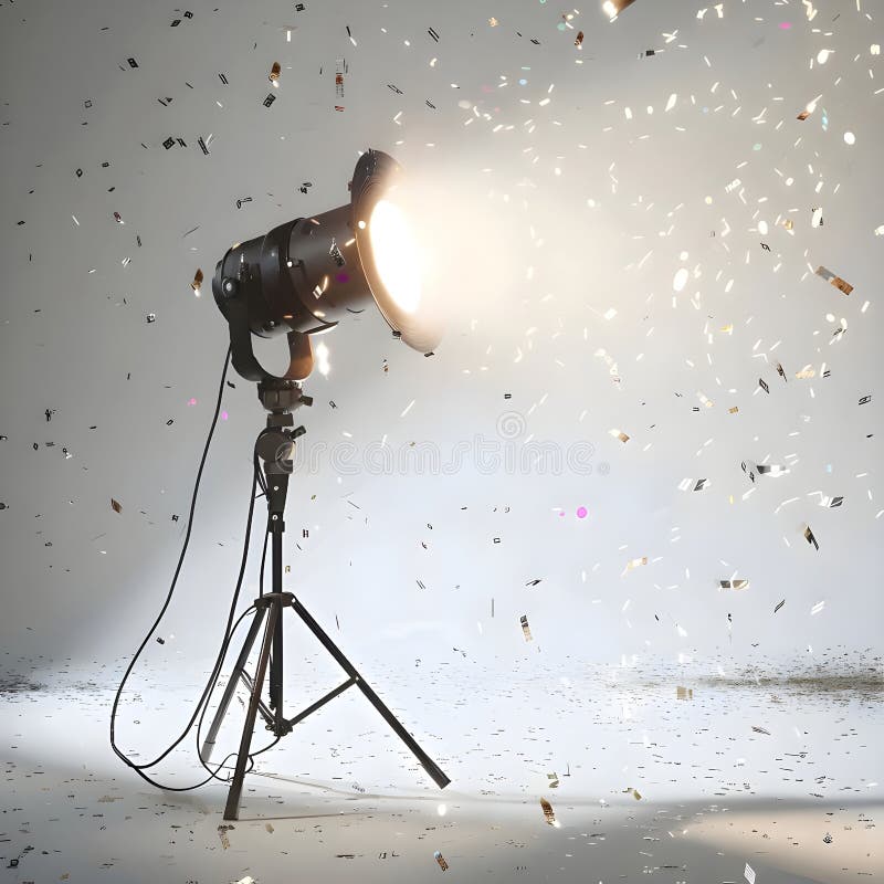 Stage Spot Light with Falling Confetti- Ai Generated Stock Illustration ...