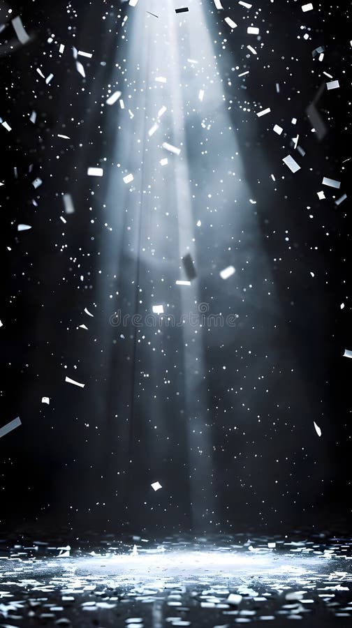 Stage Spot Light with Falling Confetti- Ai Generated Stock Illustration ...