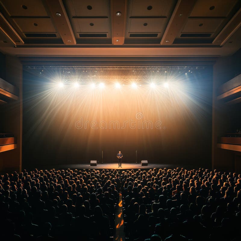 Stage Spotlight with Audience at the Concert. Vector Illustration Stock ...