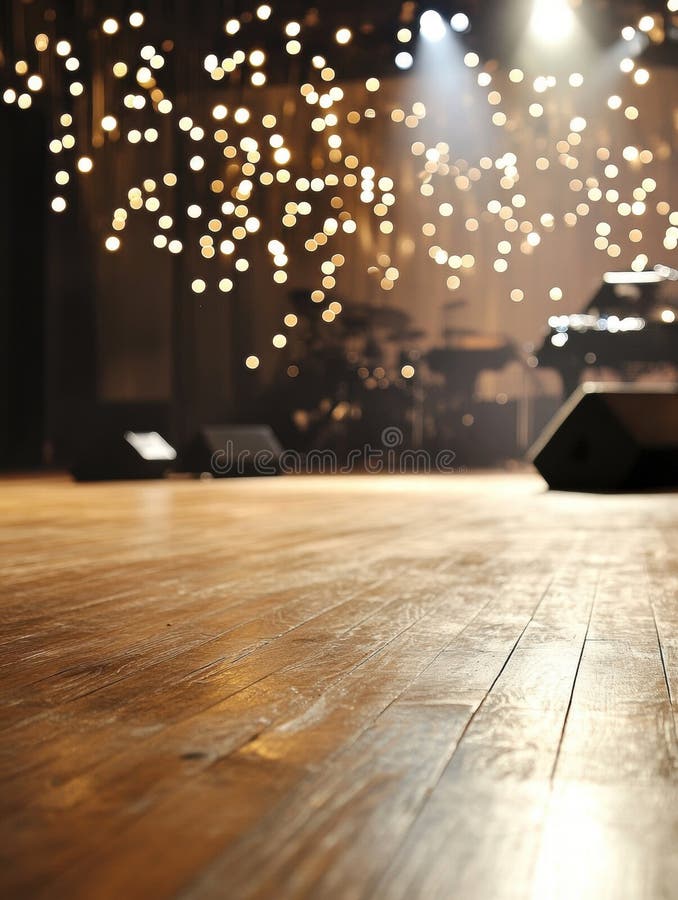 A Stage with a Spotlight on it and a Bunch of Lights Hanging from the ...