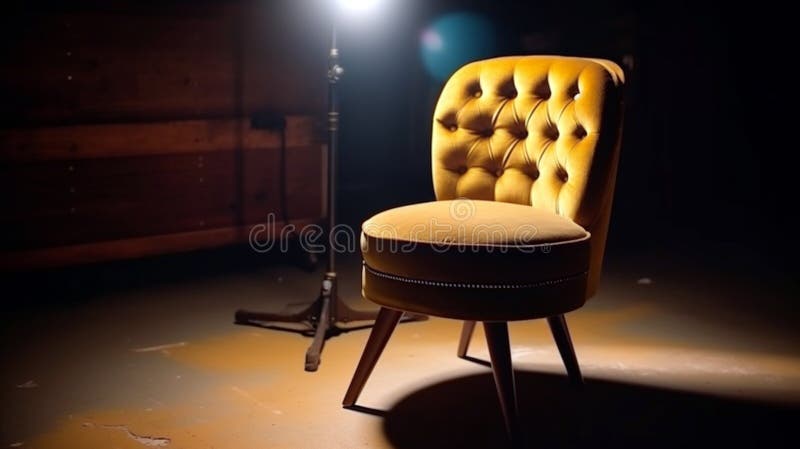 Stage Spotlight. Cute Chair with Spotlight Stock Illustration ...