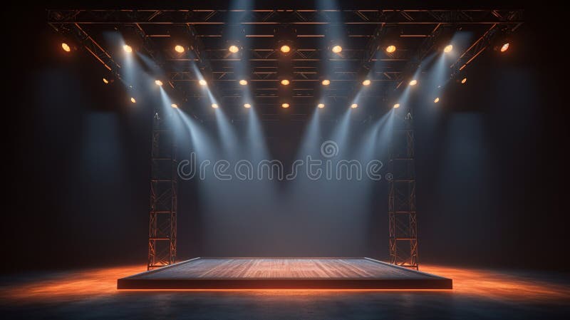 Stage with Spotlight. Empty Stage with Lighting Equipment on a Stage ...