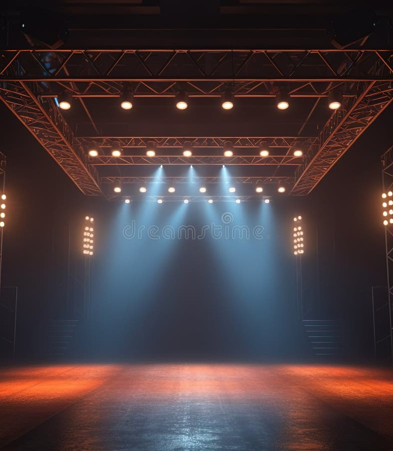 Stage with Spotlight. Empty Stage with Lighting Equipment on a Stage ...