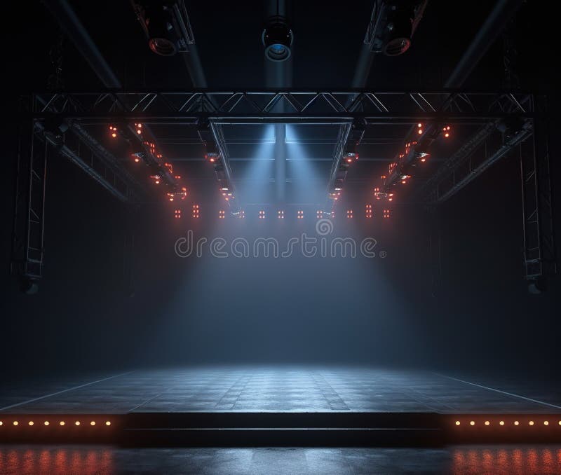 Stage with Spotlight. Empty Stage with Lighting Equipment on a Stage ...