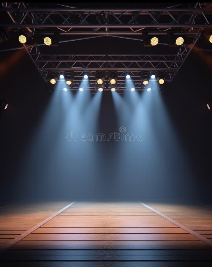 Stage with Spotlight. Empty Stage with Lighting Equipment on a Stage ...