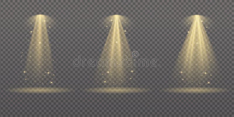 Stage Spotlight, Golden Light Source, Concert Lighting Stock Vector ...