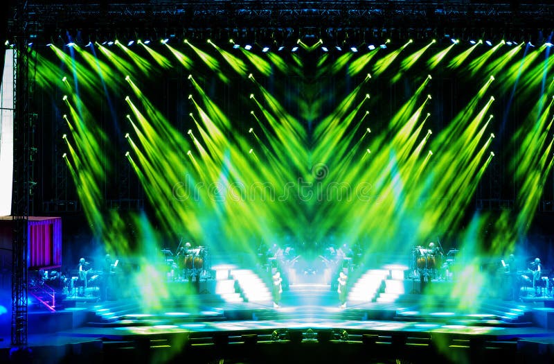 Stage Spotlight with Laser Rays in the Concert Stock Image - Image of ...