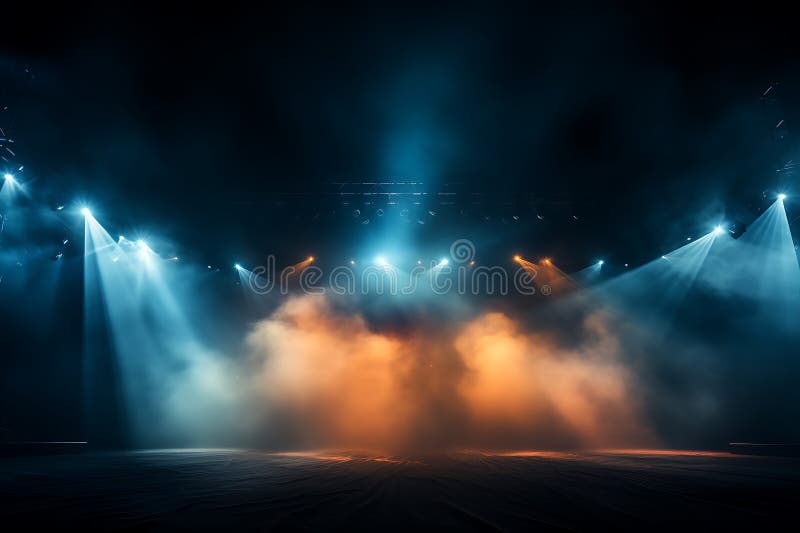 Stage Spotlight with Laser Rays and Smoke, Stage Lighting, Stage ...