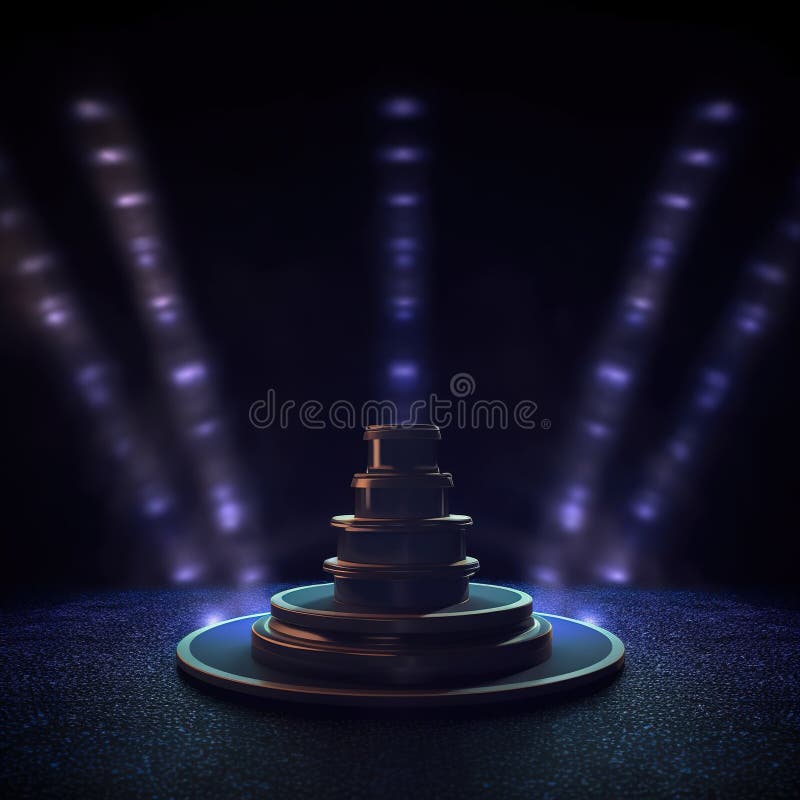 Stage with Spotlight on Stage. Podium with Lighting Stock Illustration ...