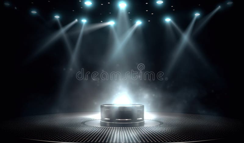 Stage Spotlight with Stage Podium Scene, Stage Spotlight on a Stage ...