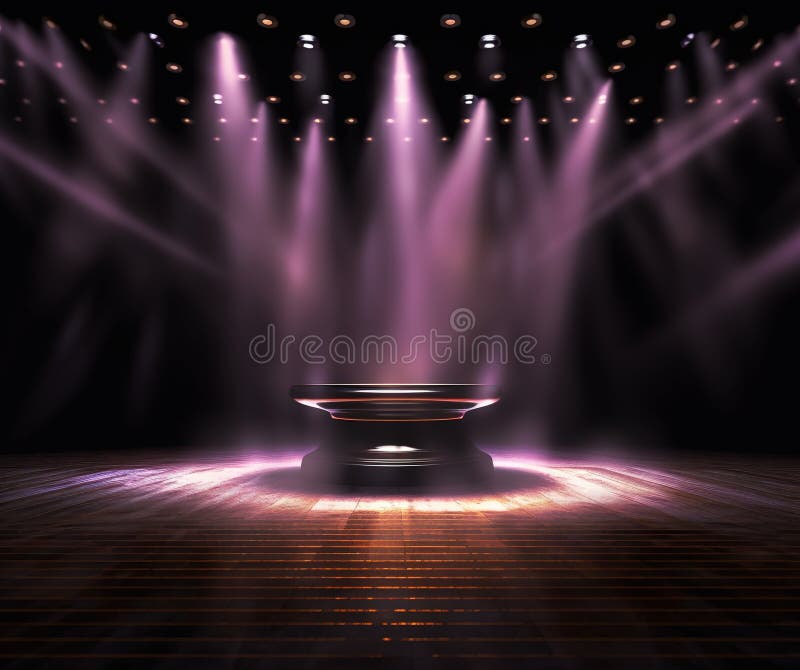 Stage Spotlight with Stage Podium Scene, Stage Spotlight on a Stage ...