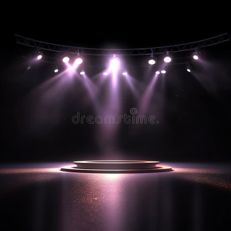 Stage Spotlight with Stage Podium Scene, Stage Spotlight on a Stage ...