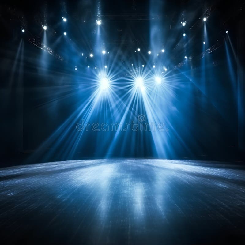 Stage Spotlight with Scene on Stage Background Original Illustration 3D ...
