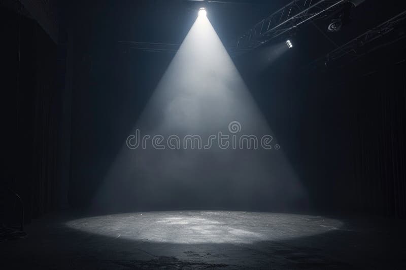A Stage with a Spotlight Shining Down from the Ceiling Stock Image ...