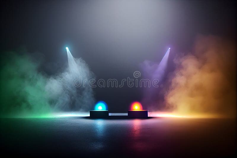 Stage Spotlight with Spotlights, Stage Podium Scene,generative Ai Stock ...