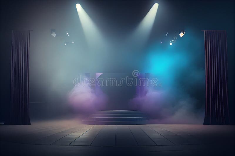 Stage Spotlight with Spotlights, Stage Podium Scene,generative Ai Stock ...
