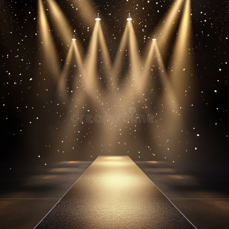 Stage Spotlight with Spotlights and Scene Background. Vector ...