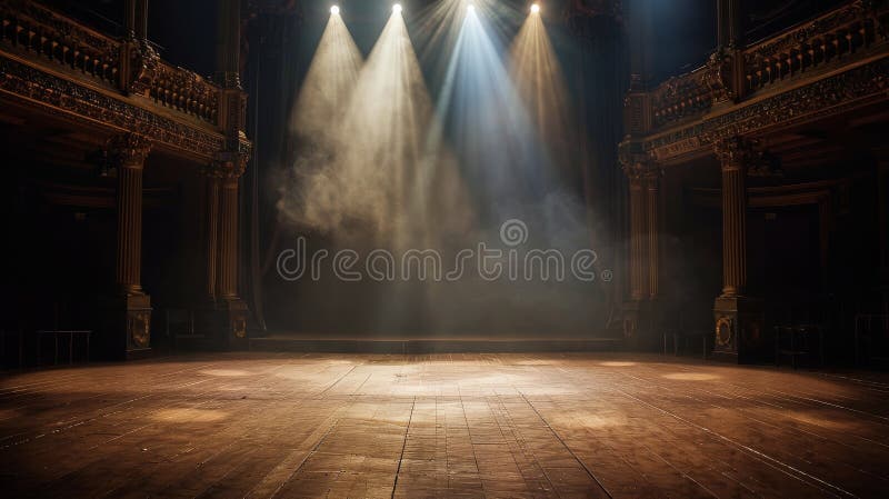 Stage with Spotlights stock image. Image of performance - 315592887