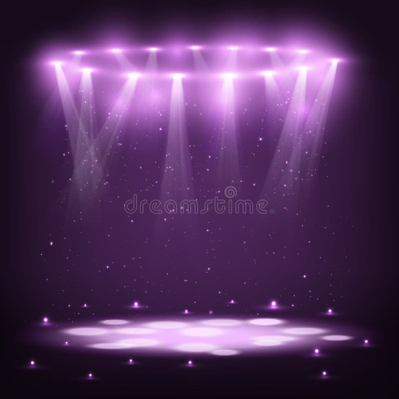 Spotlights on Stage with Smoke Light Stock Vector - Illustration of ...