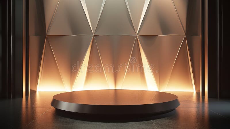 The Stage Stands a Sleek, Modern Podium, Its Polished Surface Gleaming ...