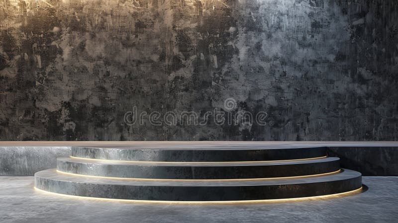 Stage with Steps in Front of Concrete Wall Stock Illustration ...