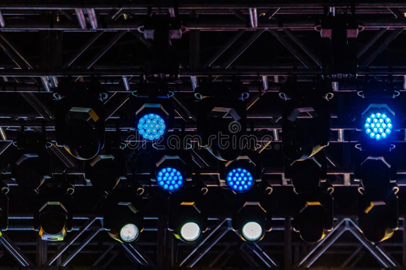 Detail of Show Lights on Structure in Theater. Stock Image - Image of ...