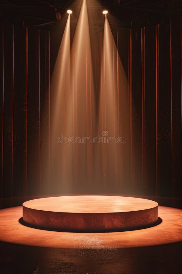 A Stage with Three Spotlights, Ideal for Event and Performance Concepts ...
