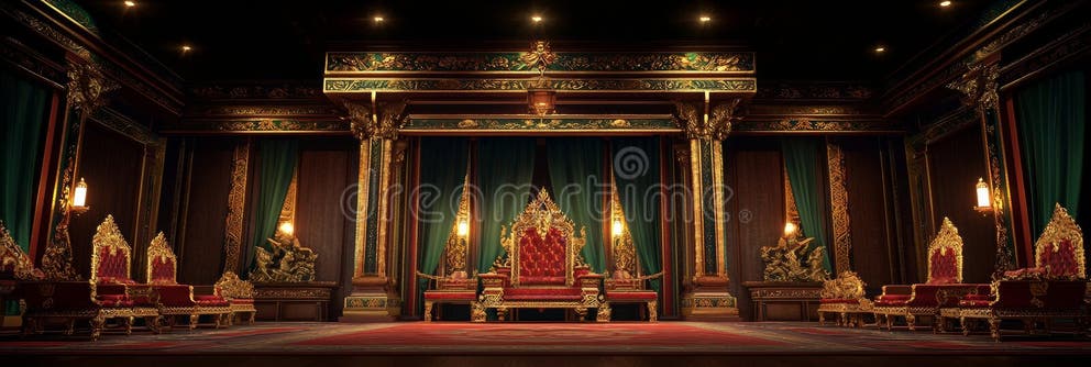 Stage with Traditional Thai Decor and Copy Space for Cultural ...