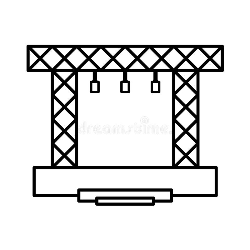 Outline Outdoor Concert Stage Stock Illustration - Illustration of ...